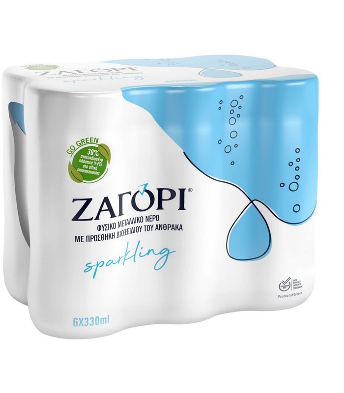 ΖΑΓΟΡΙ ΝΕΡΟ ΦΥΣΙΚΟ ΜΕΤΑΛΛΙΚΟ SPARKLING 330ml 4X6pack